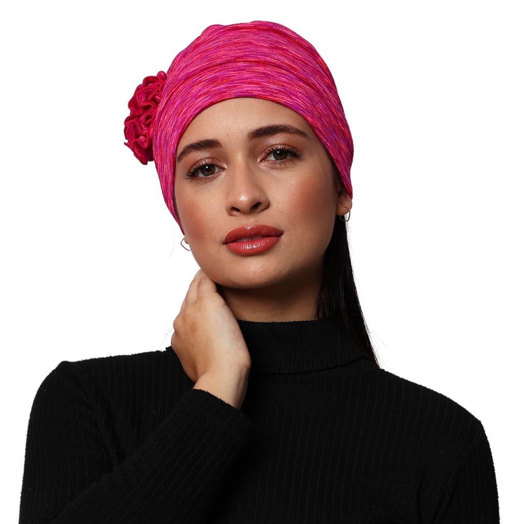 The Headscarves Women Side Flower Headcap winter wear Wool Free Size ...