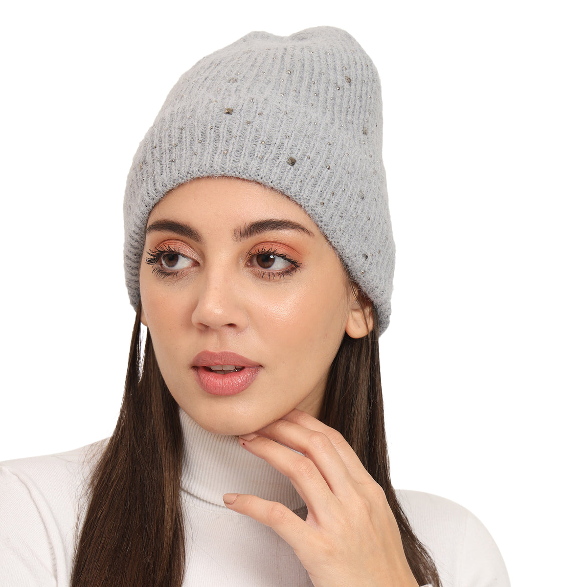 The Headscarves Women Rhinestones Beanies Inside Soft Acro Fur for Win ...